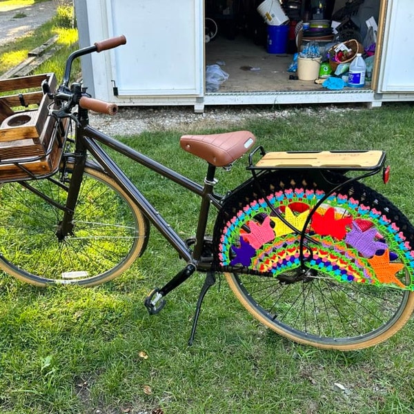 Rear Wheel - Large Tulips Bike Skirt/dress Guard - Bicycle Skirt/dress ...