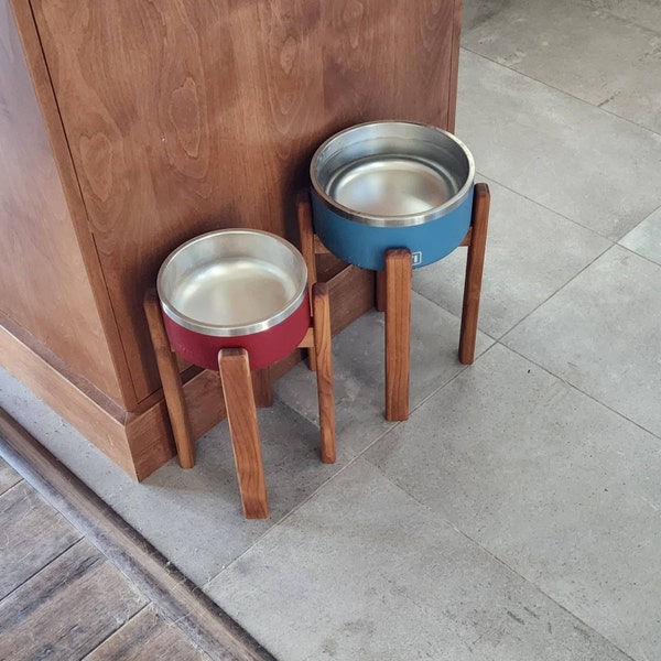 Custom Modern Elevated Dog Bowl Stand | Mid-century Feeding Stand ...