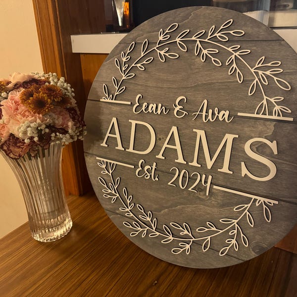 Wedding Sign, Rustic Last Name Sign, House Warming Gift, Family Name ...
