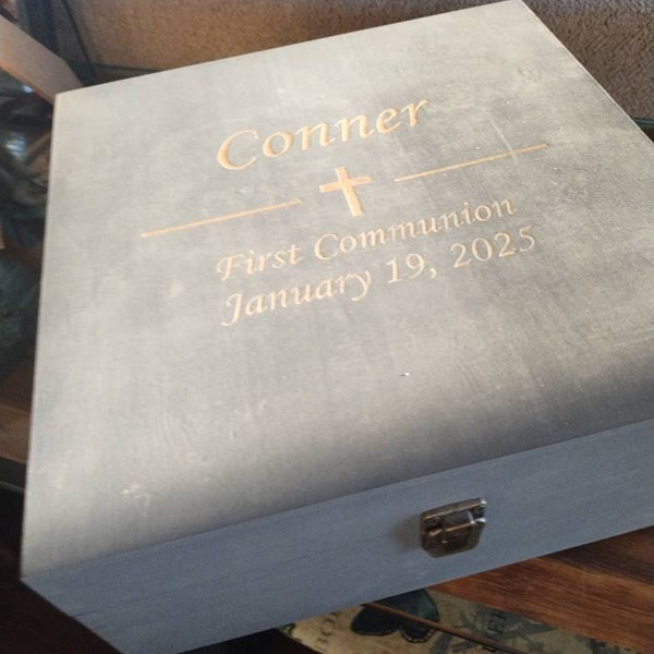 Boy First Communion Gift Memory Box, Cute Gift Idea for 1st Communion ...