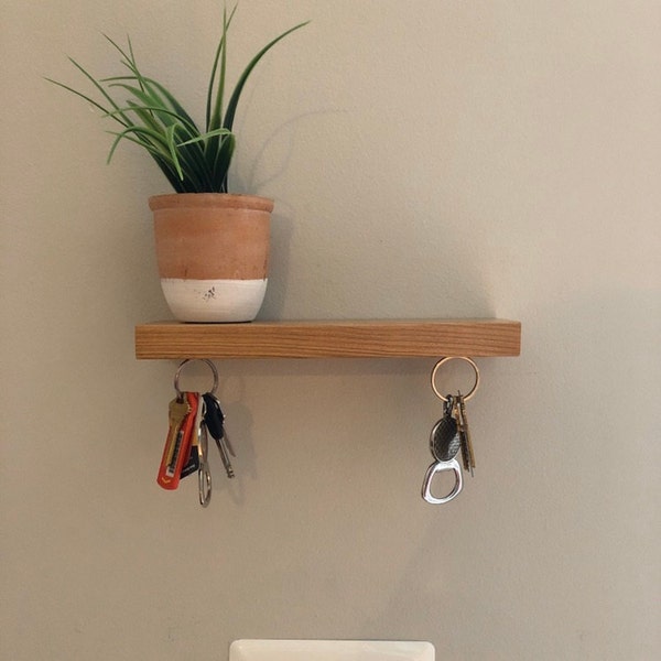 Magnetic Cherry Key Holder With Shelf, Wall Mounted Key Holder ...