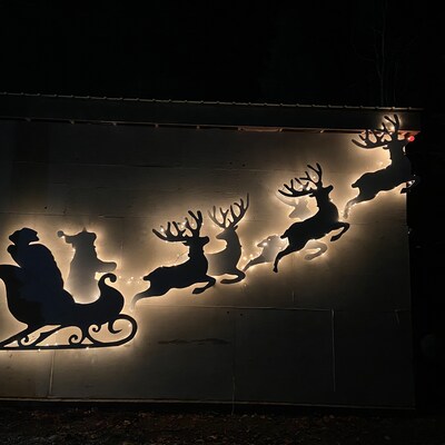 Life-size Santa's Sleigh W/santa & Reindeer Template When Made ...