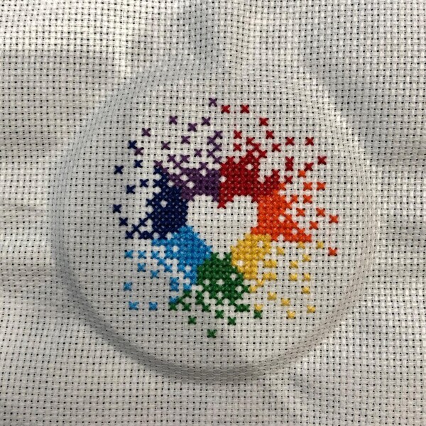 Mini Rainbow Heart Cross Stitch Kit, DIY Craft Kit, Counted Cross ...