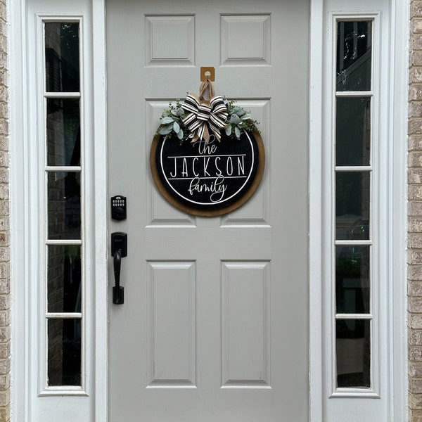Front Door Decor | Front Door Wreath | Last Name/family | Front Door ...
