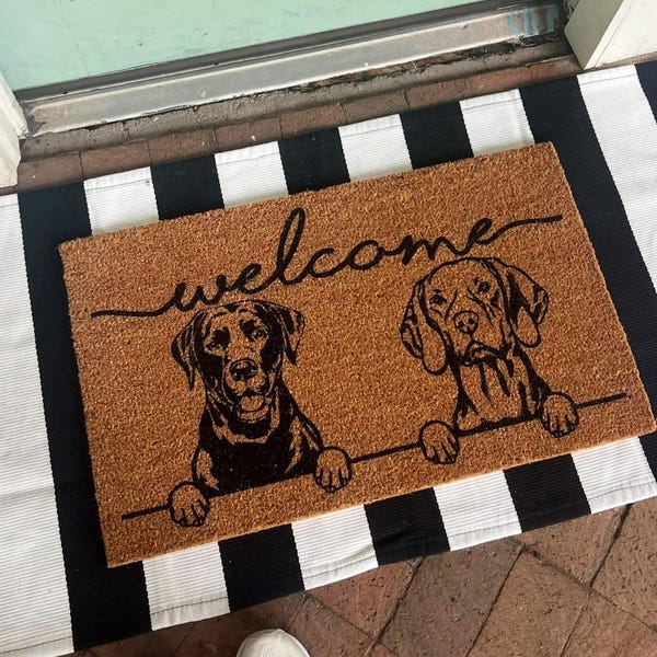 Doodle, Golden Doodle Mat, Dog Welcome Mat, Golden Retriever Poodle ...