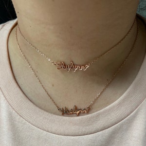 Double Chain Name Necklace Personalized Layer Name Necklace - Etsy