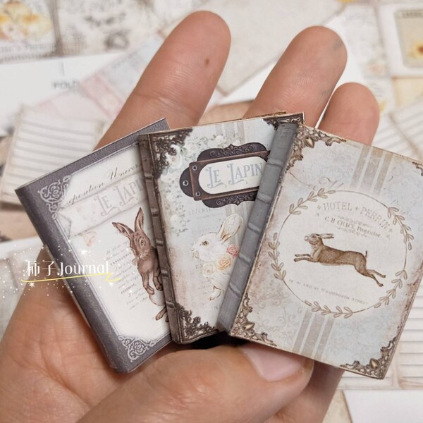 Mini Book, French Rabbit, Junk Journal, Craft Kit, Little, Girl, Baby ...