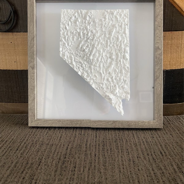 Nevada 3D Topographic Map | 3D State Nevada Wall Art | 3D Print Relief ...