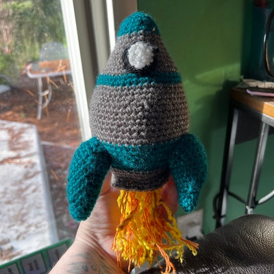 Rocket Crochet Pattern, Amigurumi Spaceship Pattern Pdf-rocket Toy ...