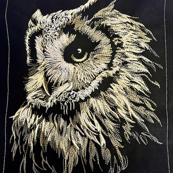 Owl Machine Embroidery Designs in the Night Series Realistic 5 Sizes to ...