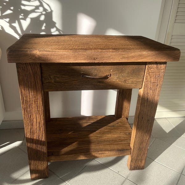 Reclaimed Rustic Bathroom Wood Vanity Unit for Stone Sink, Barn Wooden ...