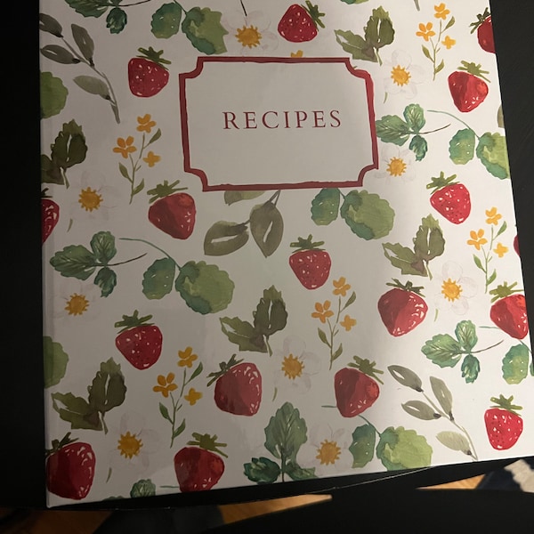 Watercolor Strawberry Recipe Binder | 3 Ring Recipe Binder | Kitchen ...