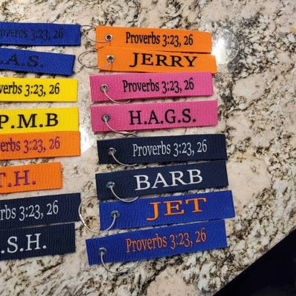 Personalized Embroidered Double Sided Luggage Tags / Bag Tags (text ...