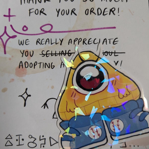 Baby Bill Cipher Holographic Sticker || Gravity Falls Book of Bill - Etsy
