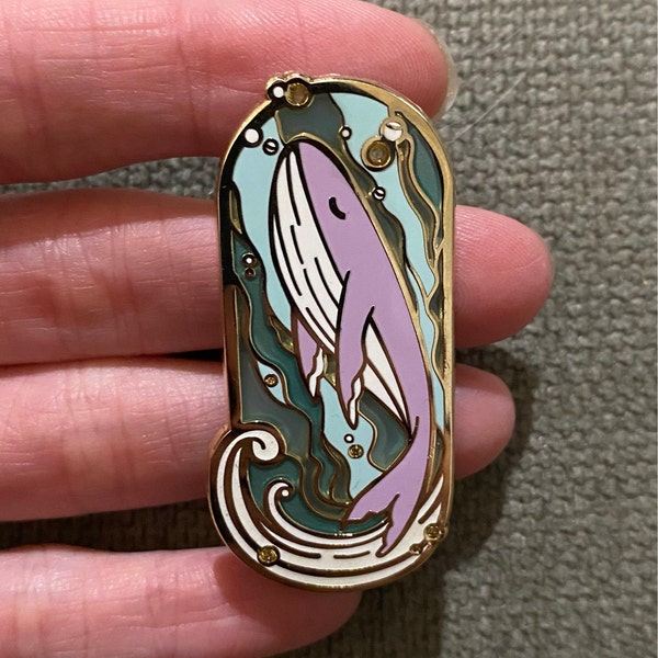 Cute Whale Pin - Cute Animal Pin in Front of a Stained Glass Window ...
