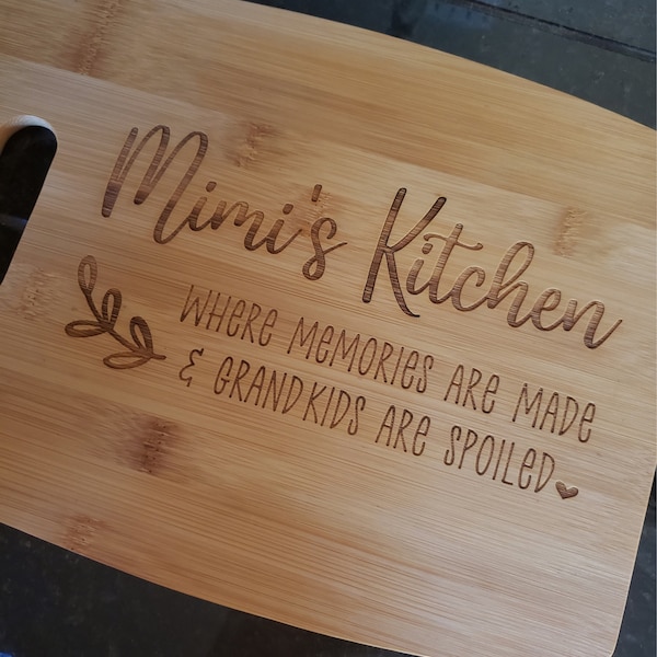 Mimi's Kitchen Custom Gift, Mother's Day Gift, Mimi Cutting Board - Etsy