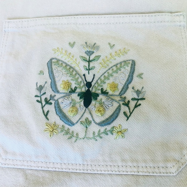 Folk Art Butterfly Hand Embroidery Pattern - PDF Instant Download for ...