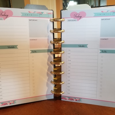 Printed Discbound Planner Inserts WEEKLY Inserts Half Letter Size ...