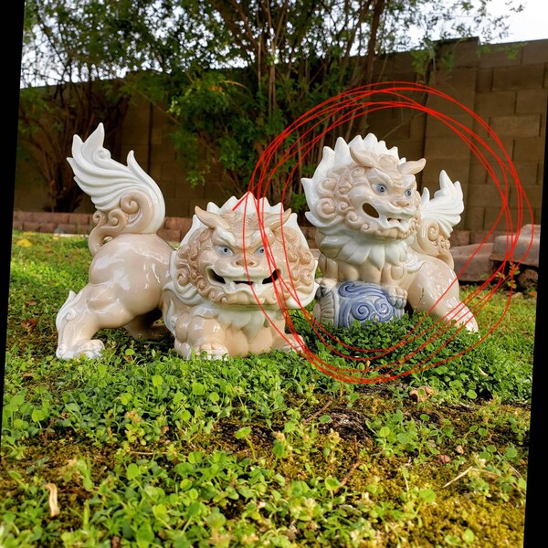 Foo Dogs - Small Red Foo Dogs! Ravishing Red and Gold Shishi Lions! - Etsy