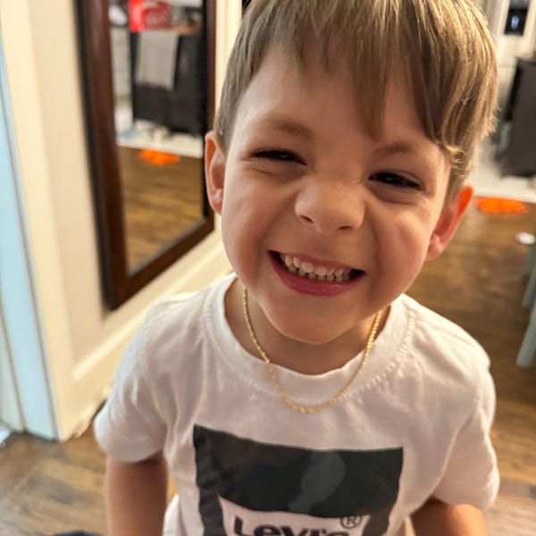 18K Toddler Boy Cross Necklace, Figaro Chain Cross, Ready to Ship, Curb ...