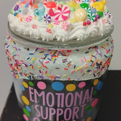 Personalized Funny Glass Candy Jar for Emotional Support, Custom Office ...