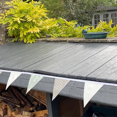 Handmade Outdoor Waterproof Bunting Nursery Baby Blue Spot Grey Silver ...