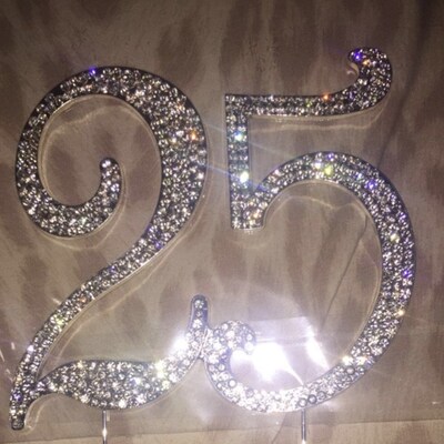 25 Cake Topper for 25th Birthday or Anniversary Party Supplies and ...