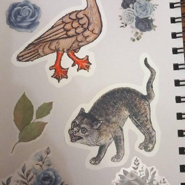 Medieval Stickers. Medieval Manuscript Animal Stickers - Etsy
