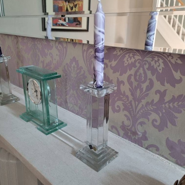 Marble Purple Dinner Candles,purple Taper Candles,candle Sticks,purple ...