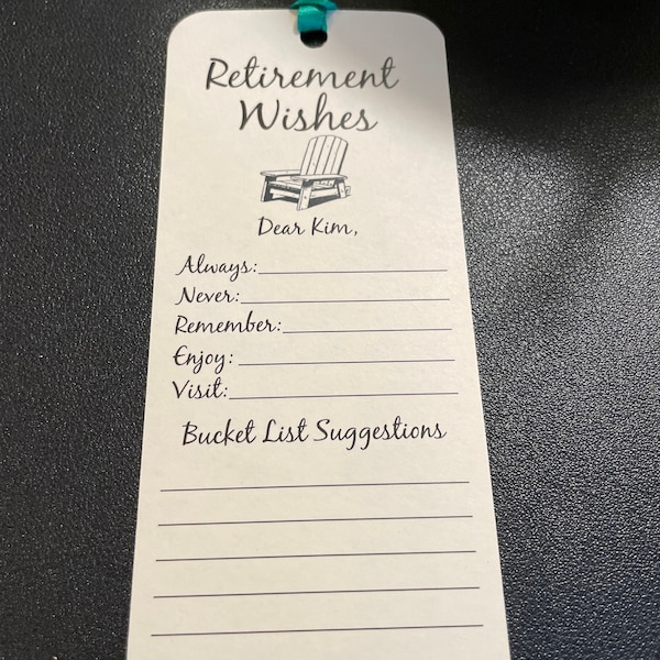 8 Handmade Retirement Wishing Tree Tags / Bookmarks / Retirement Wishes ...