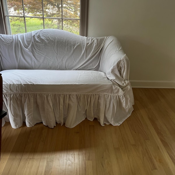Slipcover | Ruffled Slipcover | Sofa Cover | Sofa Scarf | Slip Cover ...