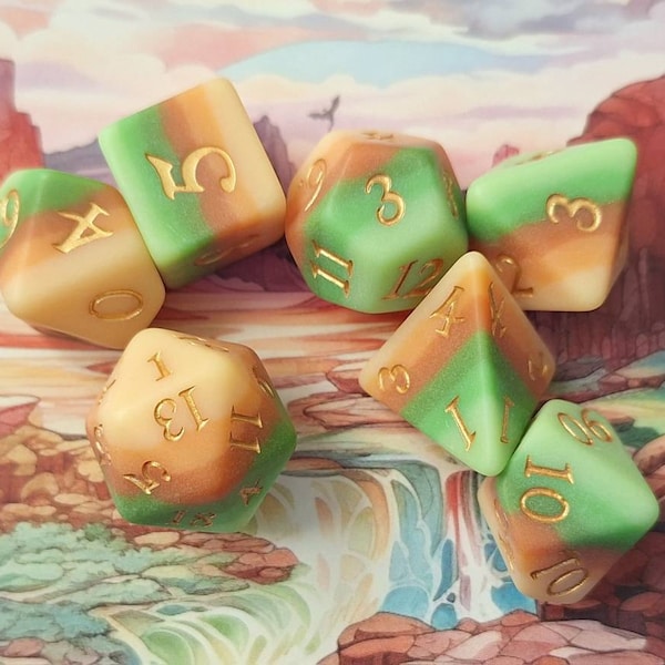 Pine Cone and Feather Wisps Dnd Dice Set, Polyhedral Dice, D&D Dice ...