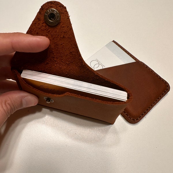 Small Leather Card Holder,minimal Card Holder, Leather Card Wallet ...