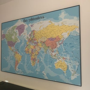 World Map Push Pin, Large Push Pin Map, World Map Pin Board, Cork World ...