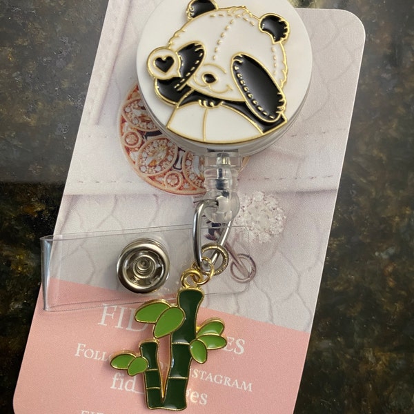 Peek-a-panda & Bamboo Retractable Id Badge Reel Holder - Etsy