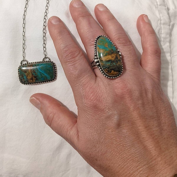 Turquoise Bolo Tie, Custom Made Bolo Tie, Sterling Silver 925 Turquoise ...