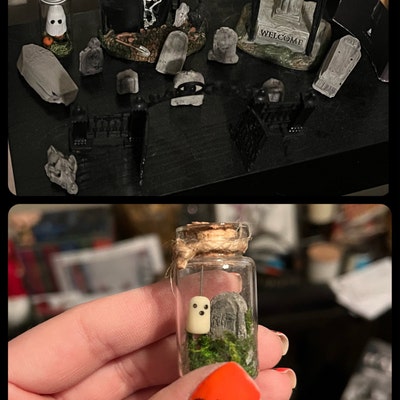 Tiny Mini Cemetery Headstone Tombstone Concrete Potted Plant Terrarium ...