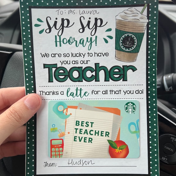 Thank You STARBUCKS Gift Card Holder. 5x7" DIGITAL FILE. Thank You ...