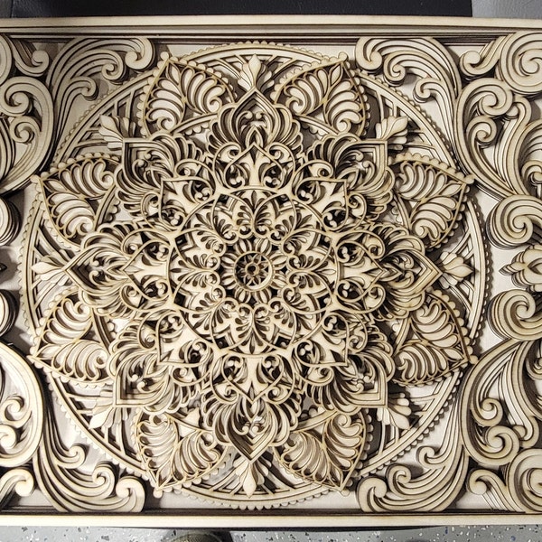 Laser Cut Multilayer Mandala Panel SVG Template - 3D Layered Vector ...