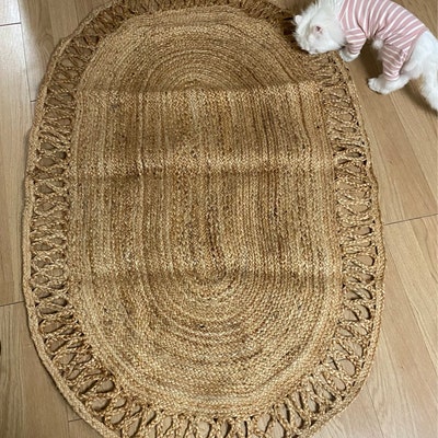 Modern Handmade Check Box Pattern Cotton Area Rug Flat Weave Natural ...