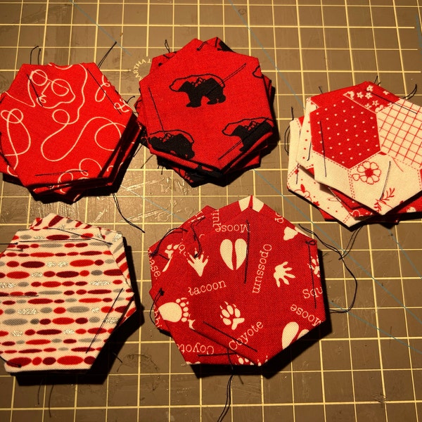 Red Fabric Scraps, a Half Dozen or a Bakers Dozen of Quilt Fabrics ...