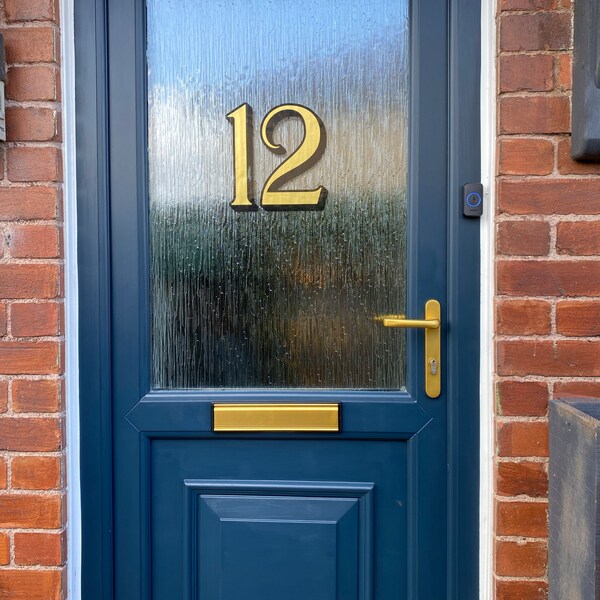 Custom Fanlight Door Number With a Bold Black Shadow, Classic Victorian ...