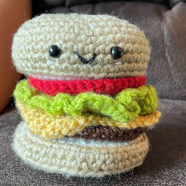 Burger Crochet Pattern! PATTERN ONLY! PDF Download Amigurumi Beginner ...