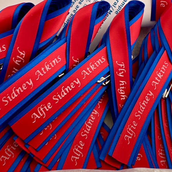 Custom Forever in Our Hearts Ribbon. Any Text Personalised Printed ...