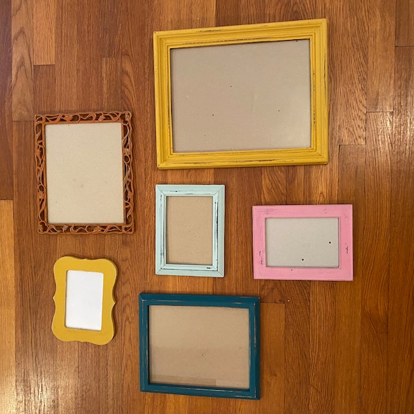 Boho and Eclectic Multiple Unique Wall Frames for Photos, Vibrant ...