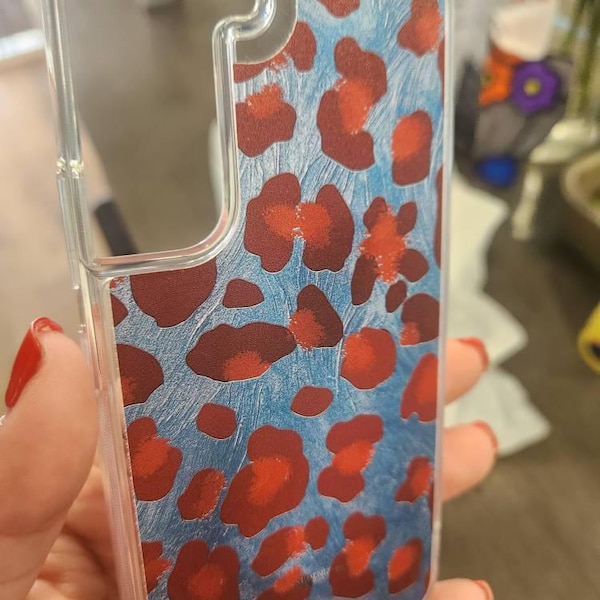 Brown-blue Leopard Print Soft Phone Case for iPhone 17 Cases iPhone 16 ...