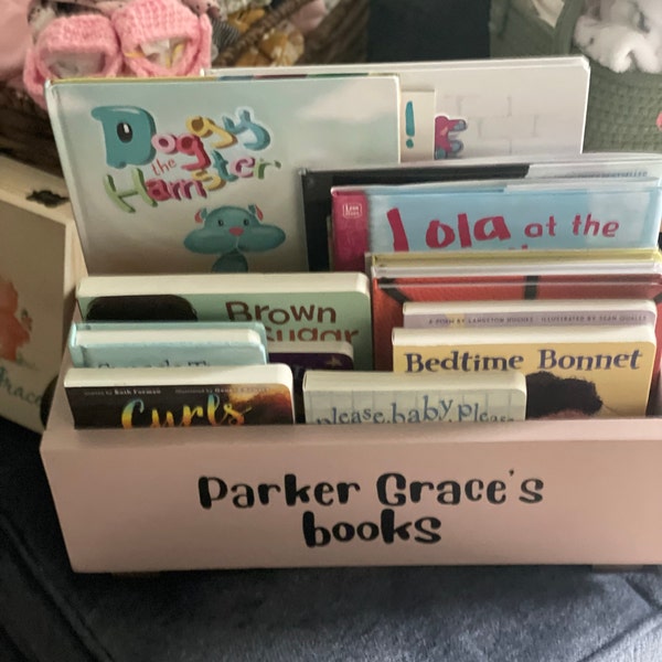 Children's Library Box, Baby Book Box, Book Storage, Nursery Storage ...