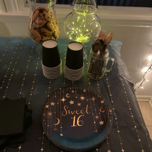 Starry Night Tablecover/moon and Star Inspired Partyware/heavenly Sky ...