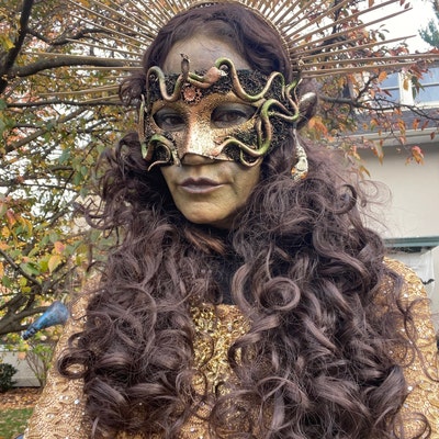 Medusa Masquerade Mask, Halloween Mask, Snake Face Mask, Medusa Costume ...