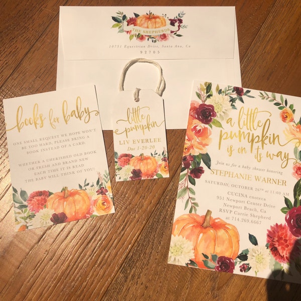 Fall Books for Baby Card, Bring a Book Instead of Card, Stock the ...